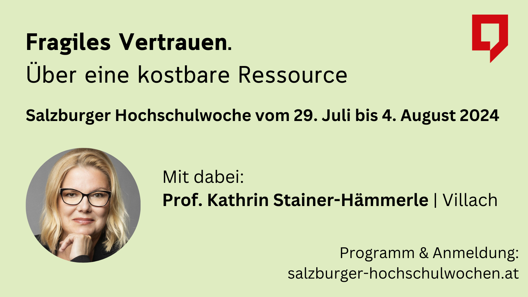 Kathrin Stainer-Hämmerle - Referentin bei der Salzburger Hochschulwoche ...